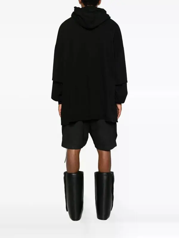 Rick Owens Tommy Layered Drawstring Hoodie