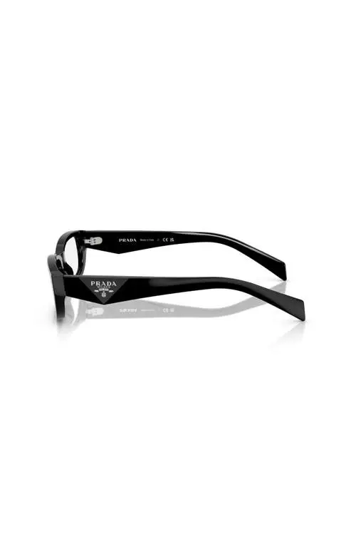 Prada 54mm Rectangle Full Rim Eyeglasses - Black