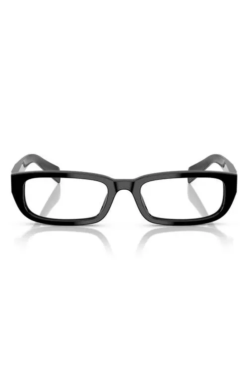 Prada 54mm Rectangle Full Rim Eyeglasses - Black