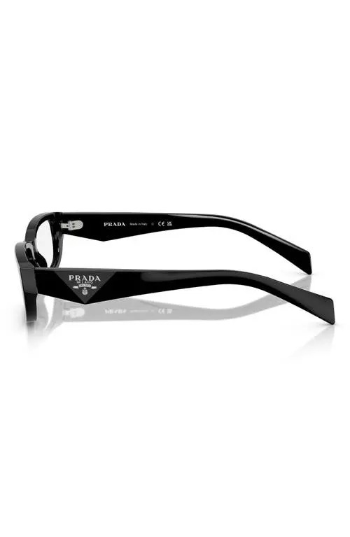 Prada 54mm Rectangle Full Rim Eyeglasses - Black