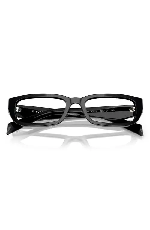 Prada 54mm Rectangle Full Rim Eyeglasses - Black