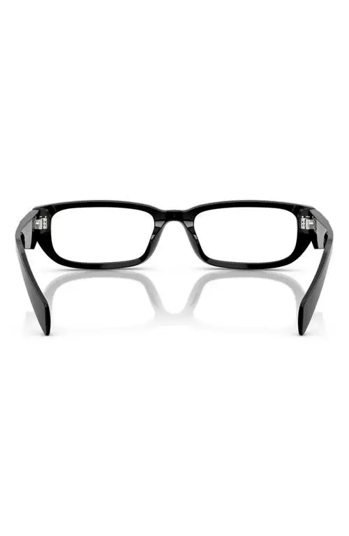 Prada 54mm Rectangle Full Rim Eyeglasses - Black