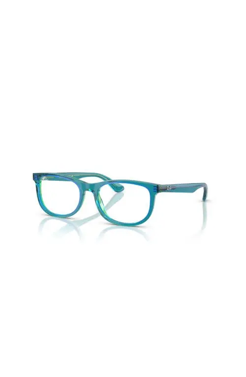 Ray-ban 46mm Rectangle Optical Glasses - Blue