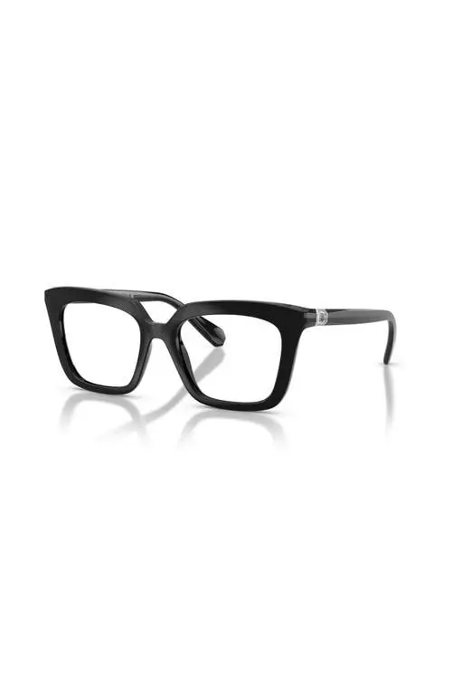 SWAROVSKI 51mm Square Full Rim Eyeglasses - Black