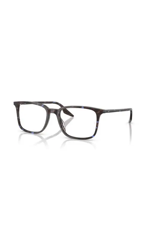 Ray-ban 55mm Rectangle Full Rim Eyeglasses - Blue