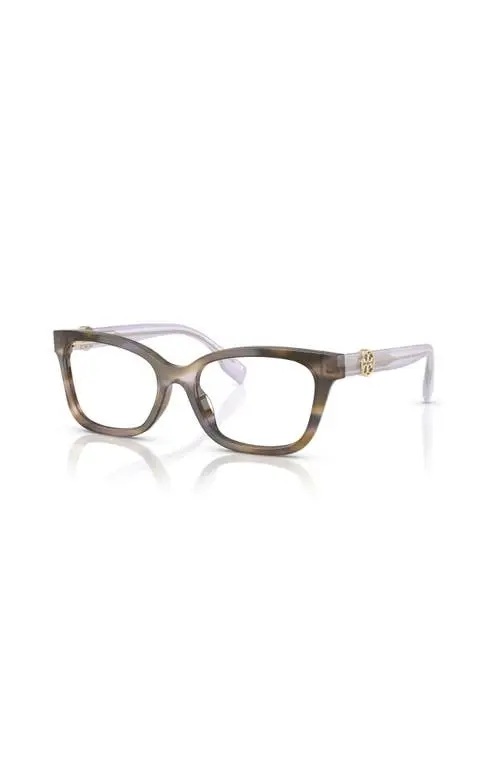 Tory Burch 49mm Square Full Rim Eyeglasses - Brown