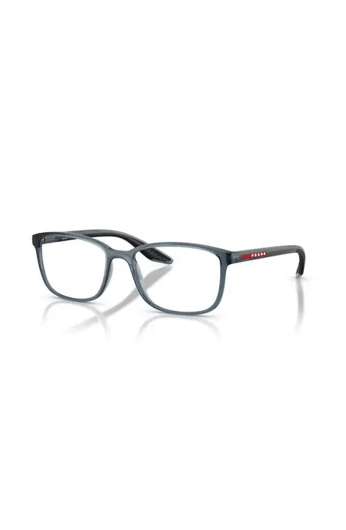 Prada 55mm Rectangle Eyeglasses - Blue