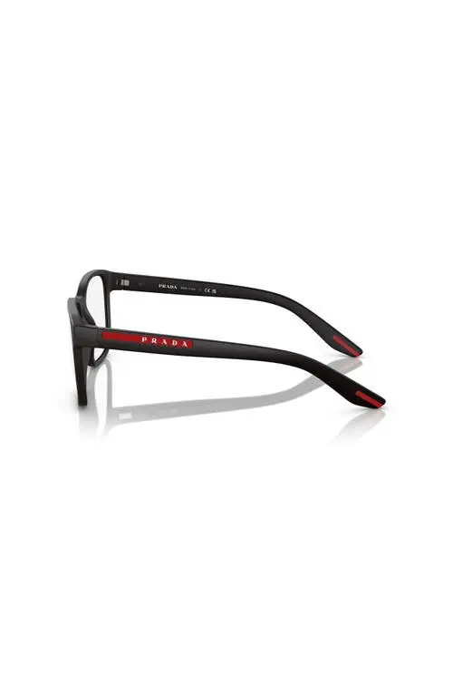 Prada 55mm Rectangle Optical Glasses - Black