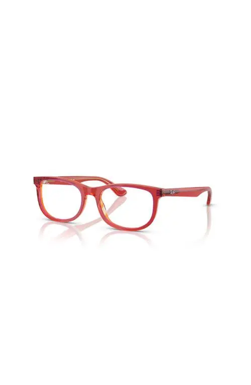 Ray-ban 46mm Rectangle Eyeglasses - Red