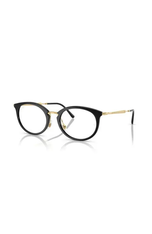 Ray-ban 51mm Oval Full Rim Eyeglasses - Black