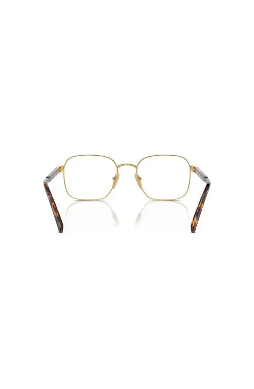 Prada 51mm Rectangle Optical Glasses - Gold