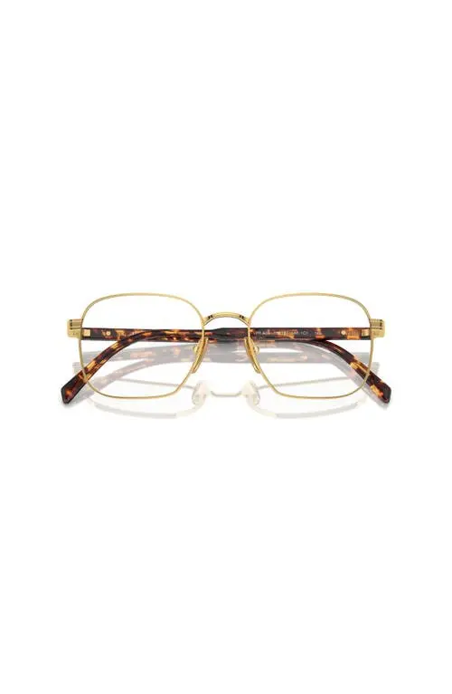 Prada 51mm Rectangle Optical Glasses - Gold