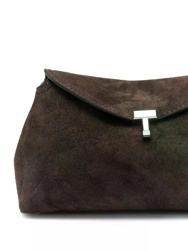 TOTEME T-lock Suede Clutch - Brown