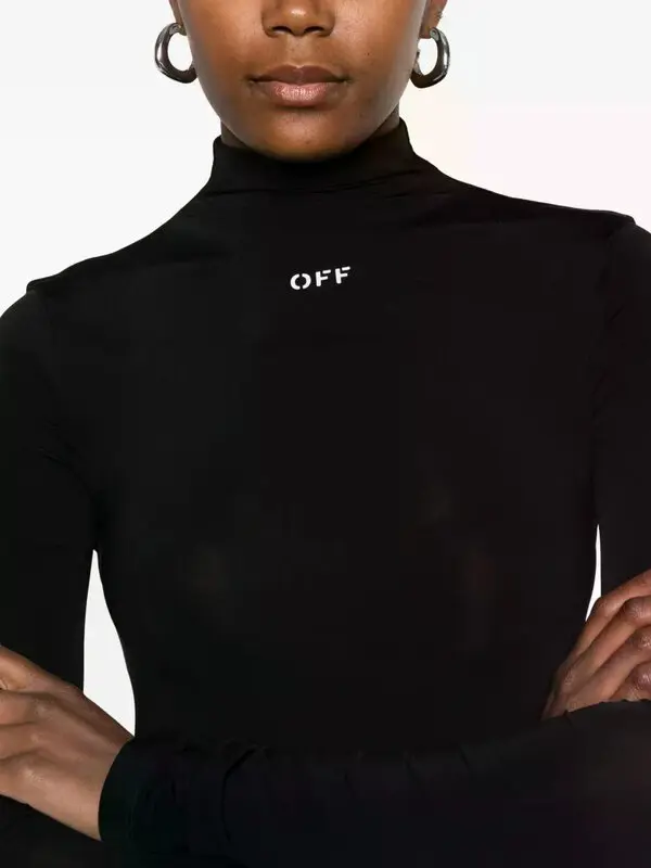 Off-White Off Stamp Ruched Midi Dress