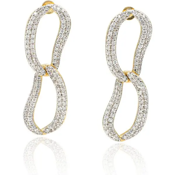 CLASSICHARMS Infinity Pavé Loop Hoop Earrings - Gold