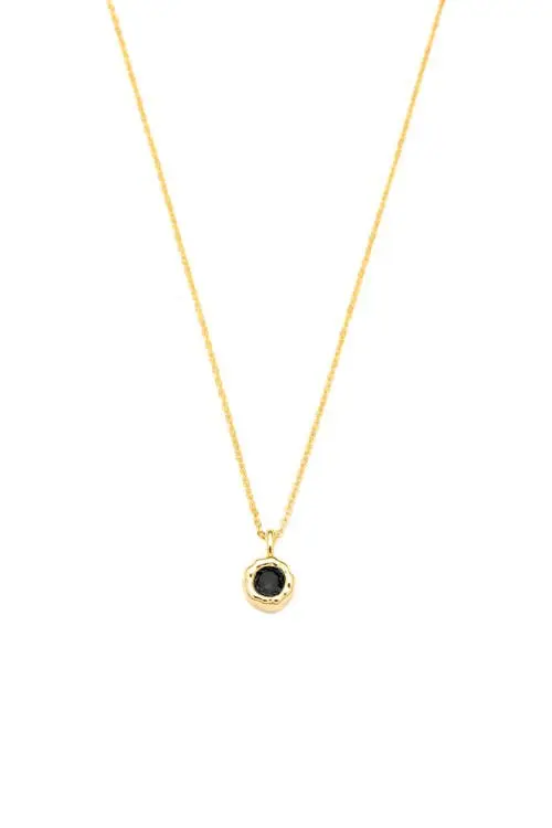 CLASSICHARMS Skyler Molten Solitaire Cubic Zirconia Pendant Necklace - Gold/black