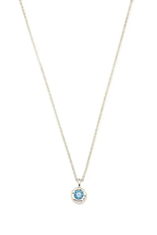 CLASSICHARMS Skyler Molten Solitaire Cubic Zirconia Pendant Necklace - Gold/blue