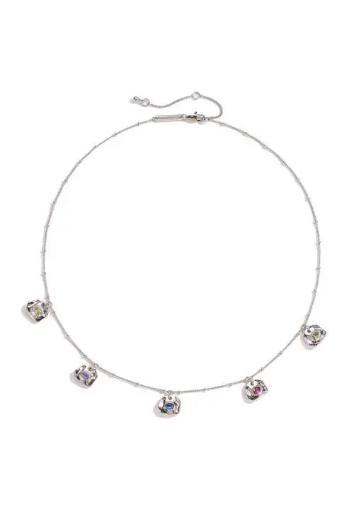 CLASSICHARMS Cubic Zirconia Charm Necklace - Silver