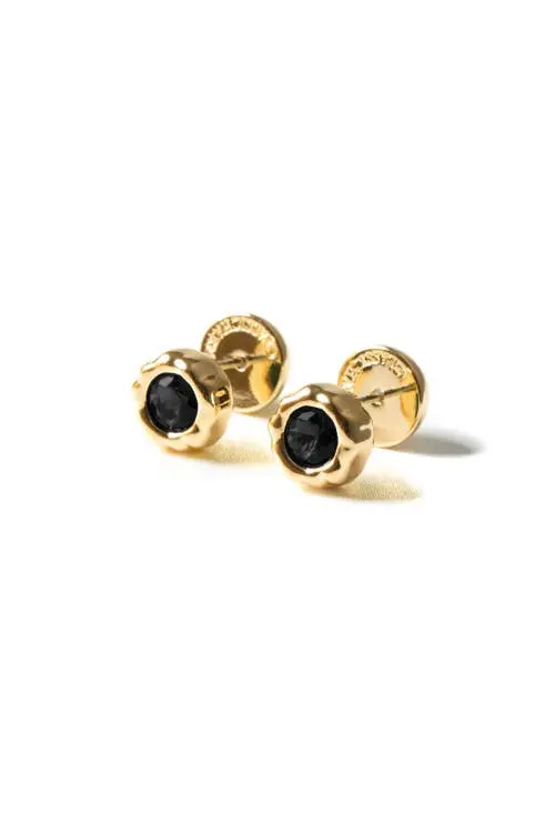 CLASSICHARMS Skyler Molten Cubic Zirconia Stud Earrings - Gold/black