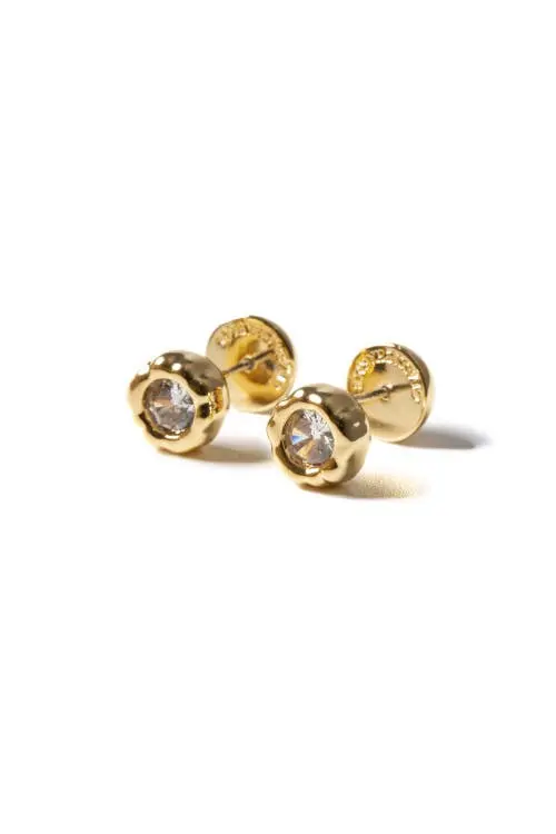 CLASSICHARMS Skyler Molten Cubic Zirconia Stud Earrings - Gold/clear