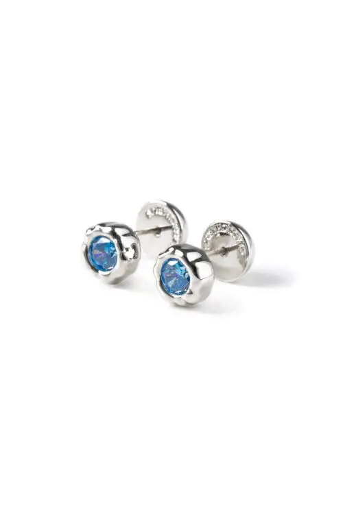CLASSICHARMS Skyler Molten Cubic Zirconia Stud Earrings - Silver/blue