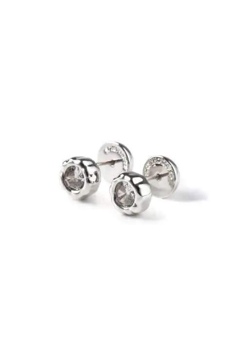 CLASSICHARMS Skyler Molten Cubic Zirconia Stud Earrings - Silver/clear