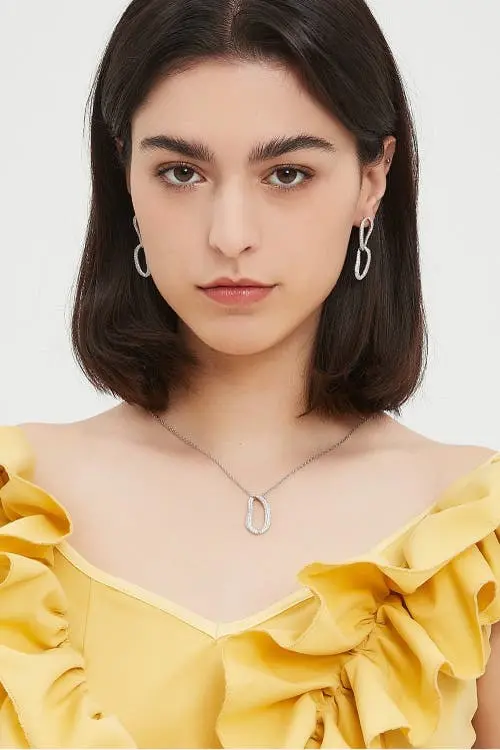 CLASSICHARMS Infinity Pavé Pendant Necklace - Silver