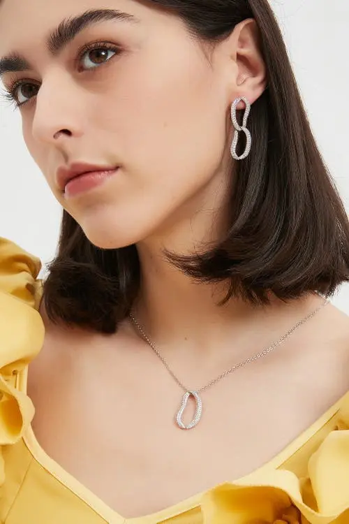 CLASSICHARMS Infinity Pavé Pendant Necklace - Silver