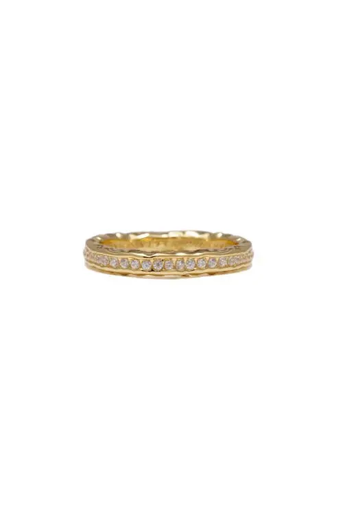 CLASSICHARMS Molten Pave Eternity Stackable Ring - Gold