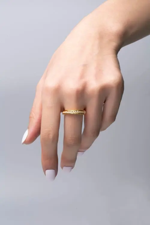 CLASSICHARMS Molten Pave Eternity Stackable Ring - Gold