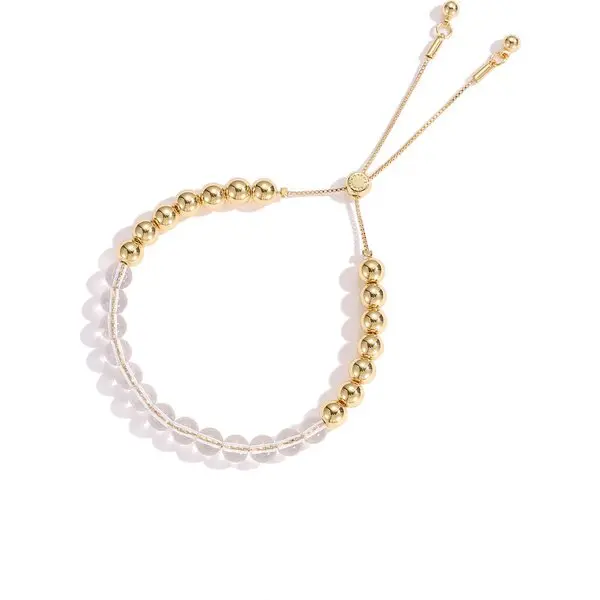 CLASSICHARMS Crystal And Bead Bolo Bracelet - Gold