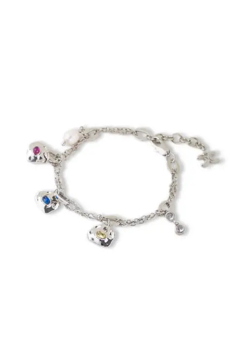 CLASSICHARMS Cubic Zirconia And Freshwater Pearl Charm Bracelet - Silver