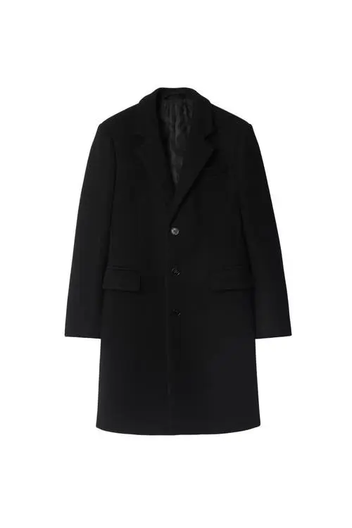 Burberry Wool Tailored Coat - Black