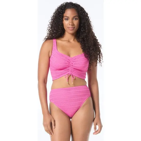 COCO REEF Elevate Bra Sized Shirred Underwire Bikini Top - Pink Sorbet