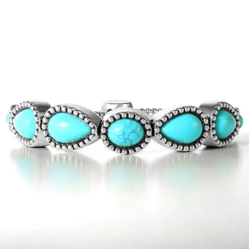 Jessica Simpson Turquoise Stone Slider Bracelet