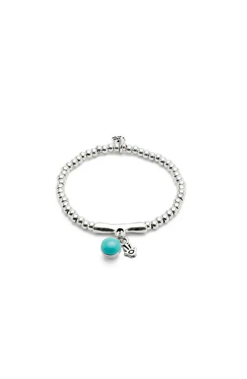 UNODE50 Turquoise Murano Core Bracelet - Silver