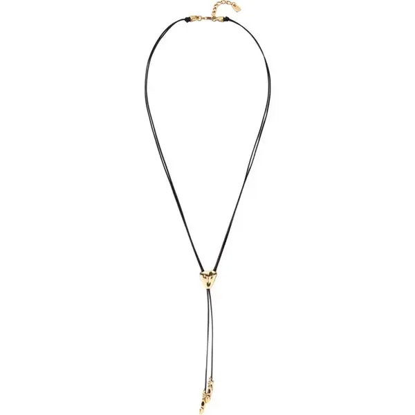 UNODE50 Heartline Leather Necklace - Gold