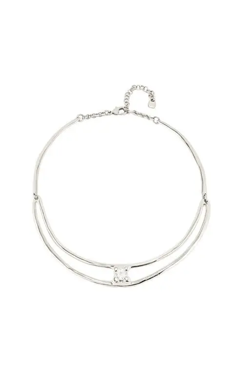 UNODE50 Twin Radiance Plated Collar With Zirconia - Silver