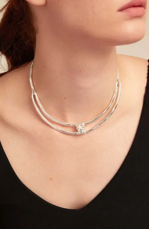 UNODE50 Twin Radiance Plated Collar With Zirconia