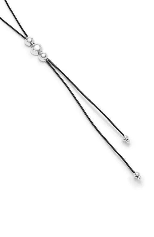 UNODE50 Triple-bead Leather Pendant Necklace