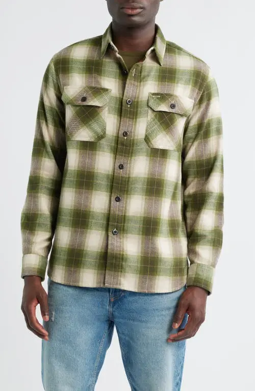 Pendleton Burnside Plaid Flannel Button-up Shirt - Tan/olive Plaid