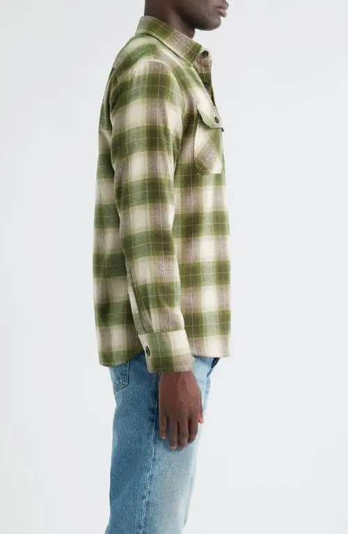 Pendleton Burnside Plaid Flannel Button-up Shirt - Tan/olive Plaid