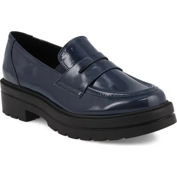 Mia Yoani Lug Sole Penny Loafer - Navy