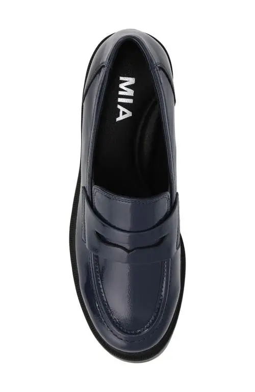 Mia Yoani Lug Sole Penny Loafer - Navy