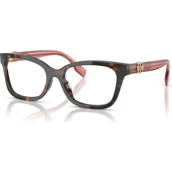 Tory Burch 49mm Square Full Rim Eyeglasses - Tortoise