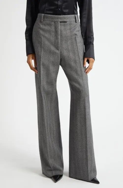 FERRAGAMO Herringbone Virgin Wool-blend Trousers