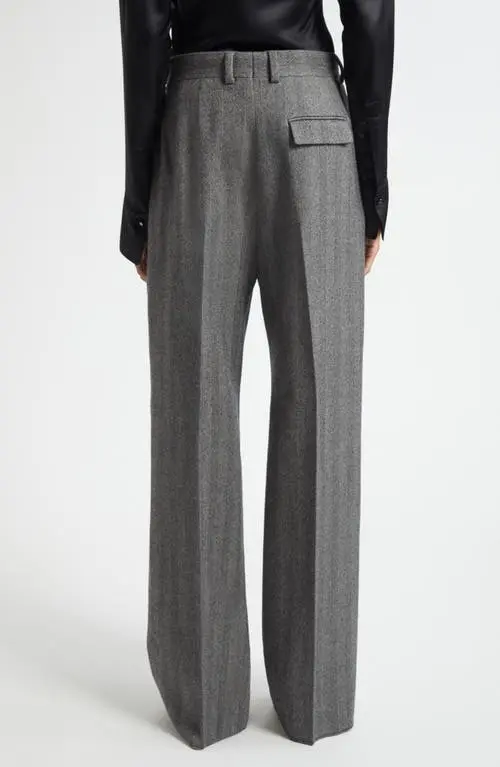 FERRAGAMO Herringbone Virgin Wool-blend Trousers