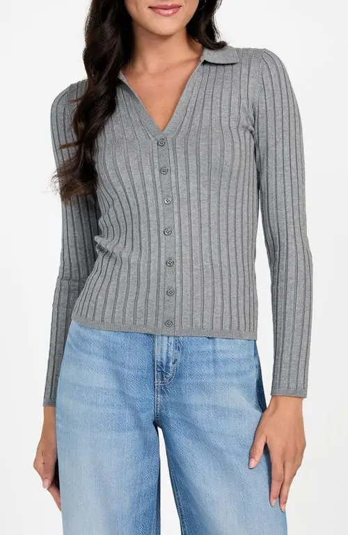 Guess Miranda Ribbed Cardigan - Oxford Grey
