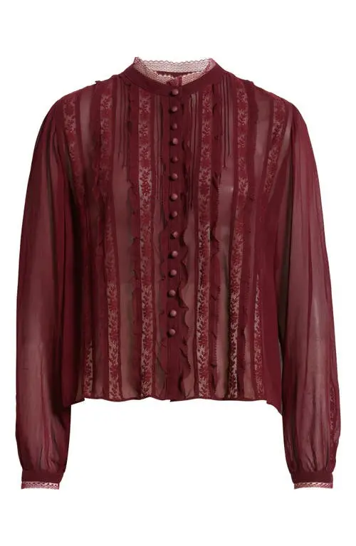 LoveShackFancy Alvynne Lace & Ruffle Shirt