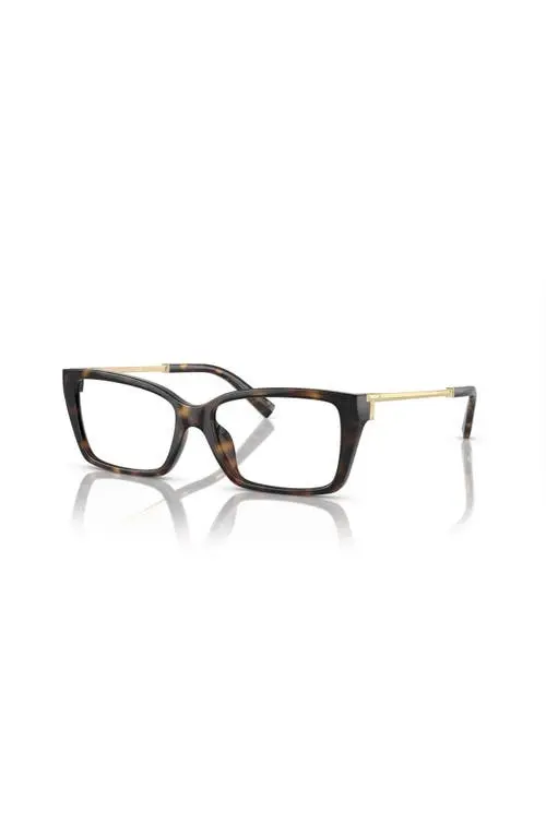 Tiffany & Co. 54mm Rectangle Full Rim Eyeglasses - Tortoise